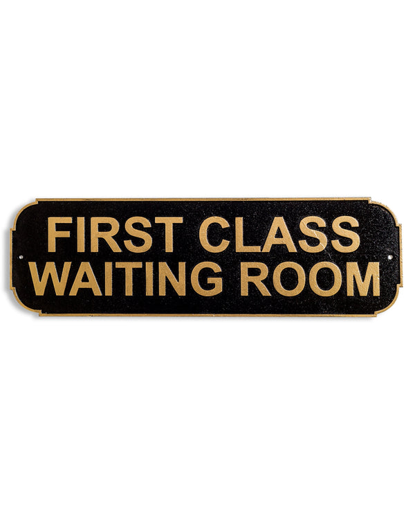 "First Class Waiting Room" Sign - Copper & Plush